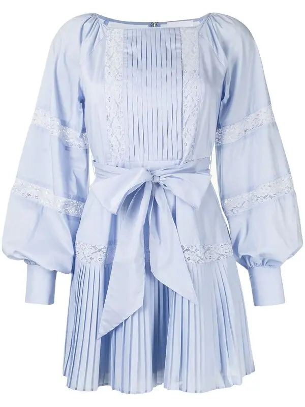 alice mccall white and blue dress PAULINE MINI DRESS WHITE/BLUE L main image 1