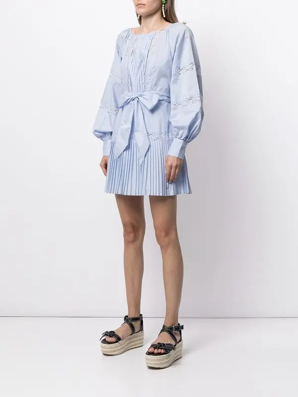 alice mccall white and blue dress PAULINE MINI DRESS WHITE/BLUE L main image 0