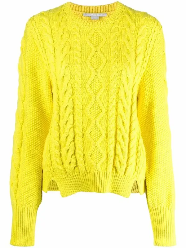 Stella McCartney Aran-knit Cropped Jumper - Yellow