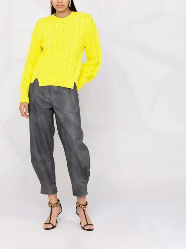 Stella McCartney Aran-knit Cropped Jumper - Yellow