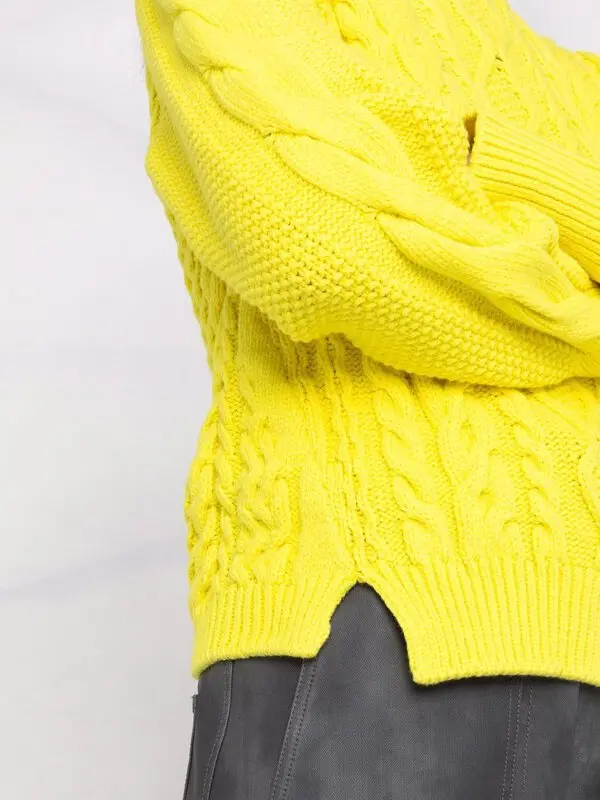 Stella McCartney Aran-knit Cropped Jumper - Yellow