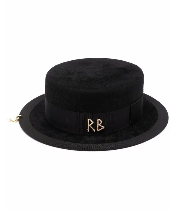 Ruslan Baginskiy Canotier Felted Hat - Black