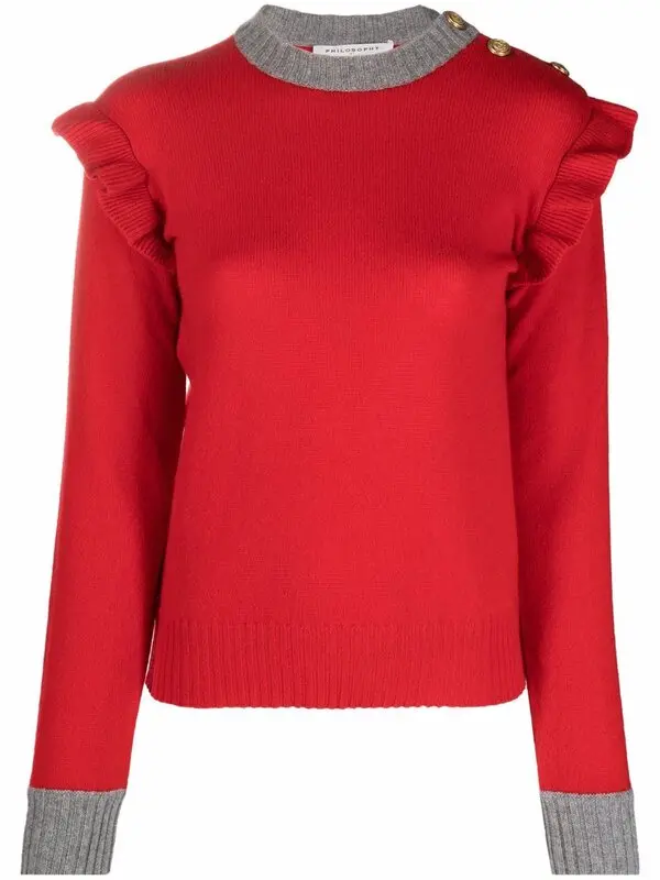 Philosophy Di Lorenzo Serafini Two-tone Ruffled Jumper