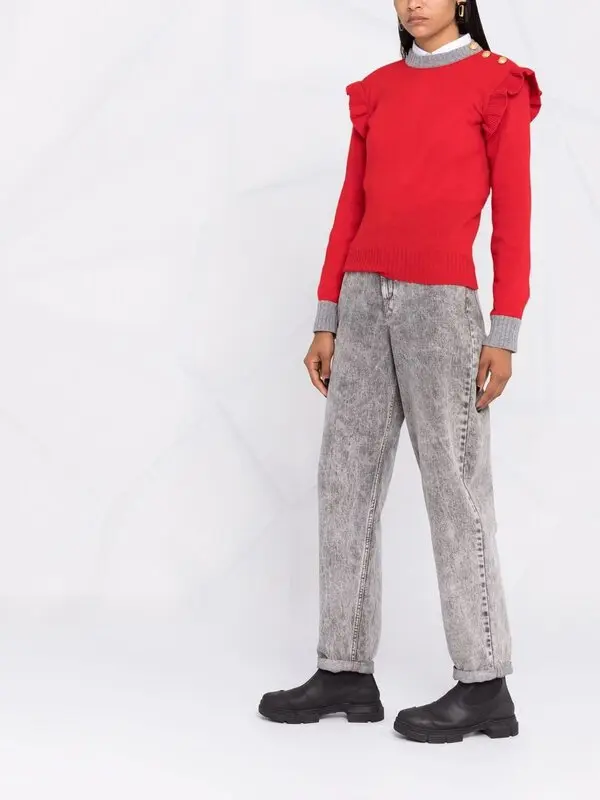 Philosophy Di Lorenzo Serafini Two-tone Ruffled Jumper