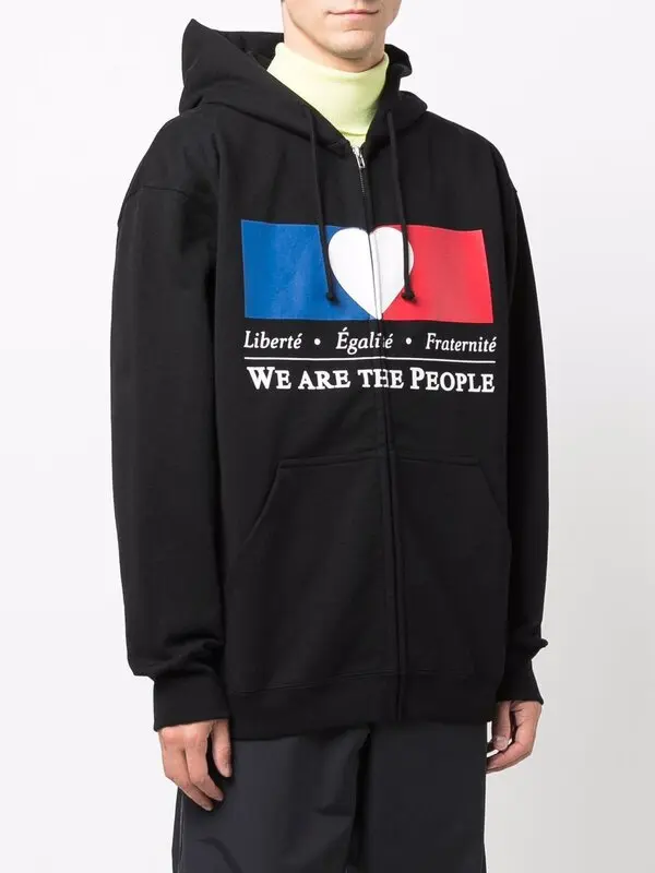 トップス VETEMENTS We Are The People Zip Hoodie Vetements We Are The People Zipped Hoodie In Black - 48% Off