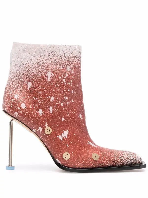 Off-White Paint Splatter Stiletto Boots