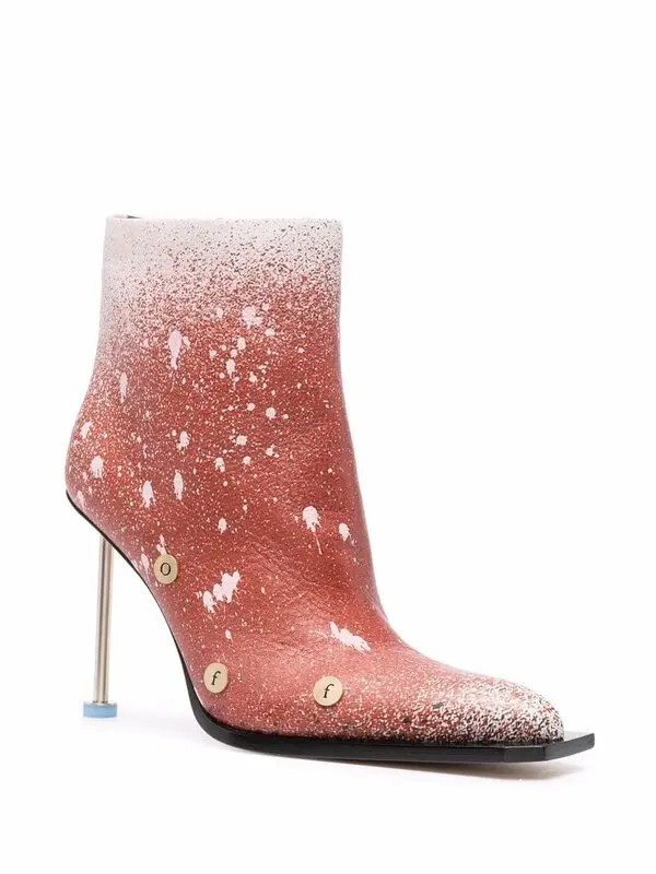 Off-White Paint Splatter Stiletto Boots
