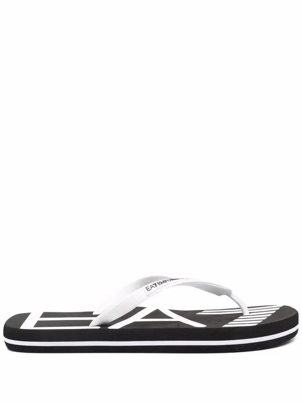 EA7 Logo-print Flat Flip Flops - Black