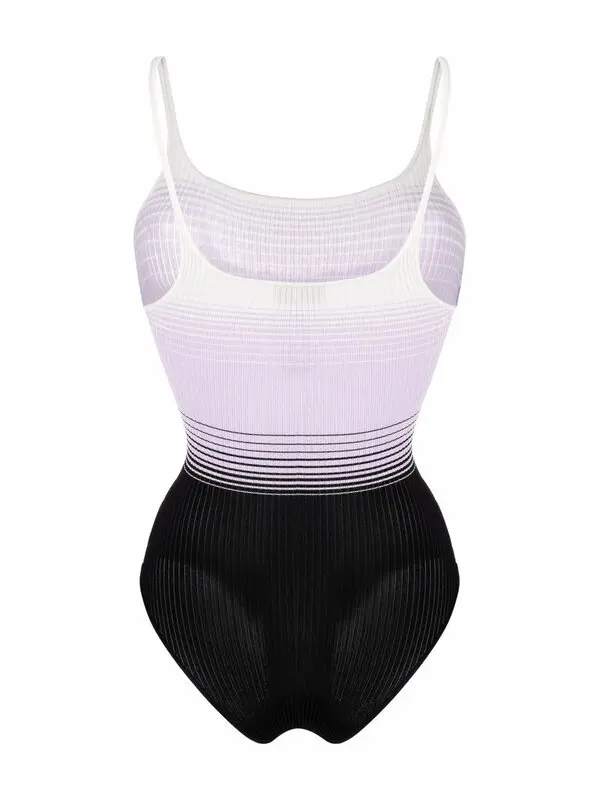 Missoni Ribbed-knit Two-tone One-piece