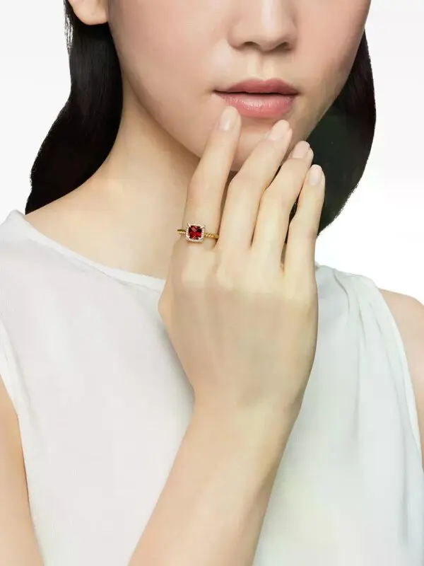 David Yurman 18kt Yellow Garnet And Diamond Ring