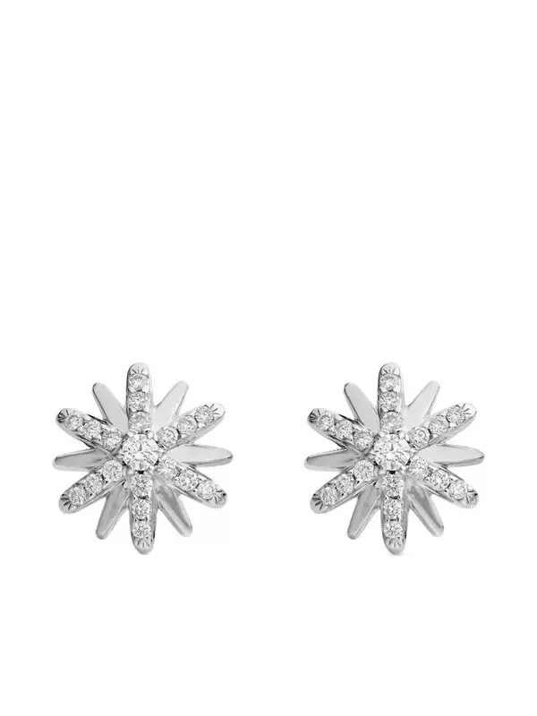David Yurman Sterling Diamond Stud Earrings - Silver