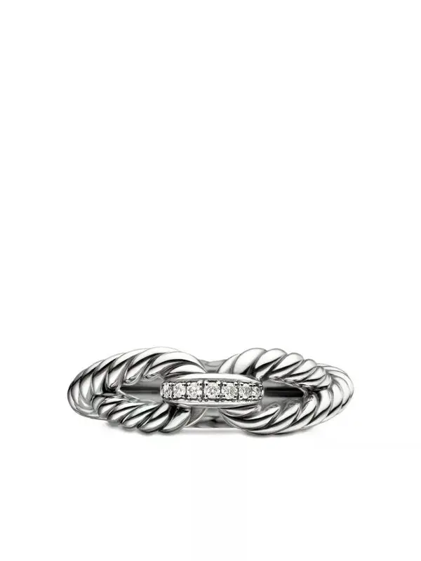 David Yurman Sterling Diamond Band Ring - Silver