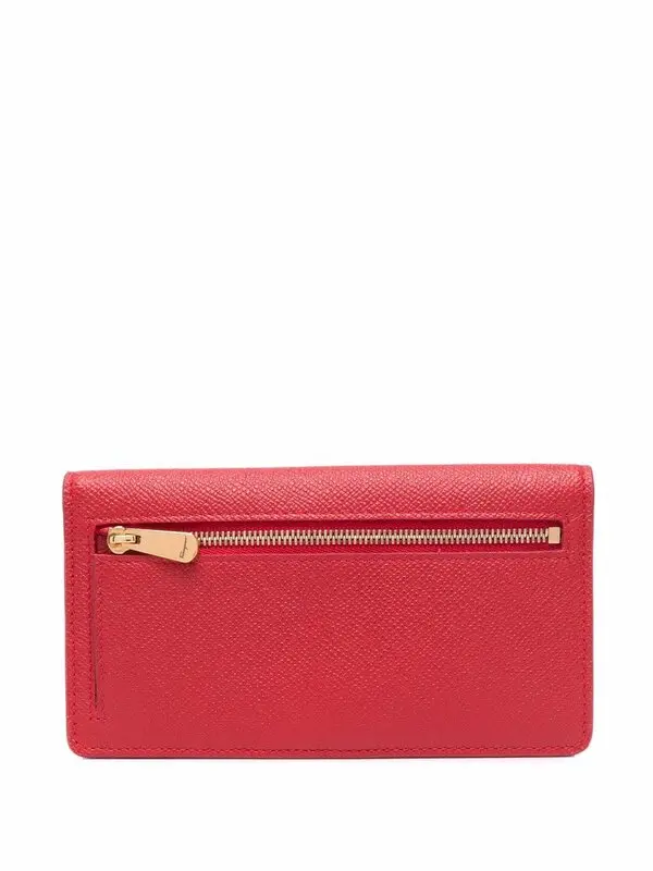 FERRAGAMO Gancini Long Leather Wallet - Red