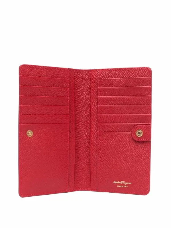 FERRAGAMO Gancini Long Leather Wallet - Red