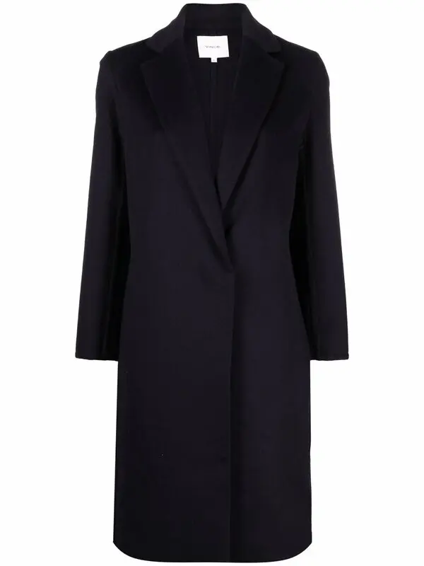 Vince Single-breasted Fitted Coat - Blue