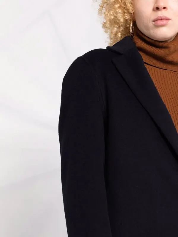 Vince Single-breasted Fitted Coat - Blue