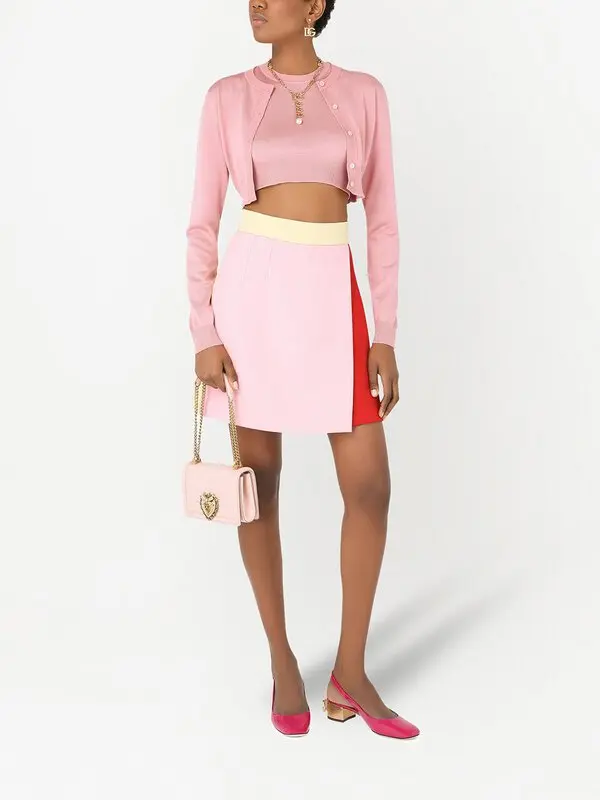 Dolce & Gabbana Button-up Cropped Silk Cardigan