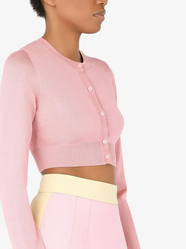 Dolce & Gabbana Button-up Cropped Silk Cardigan