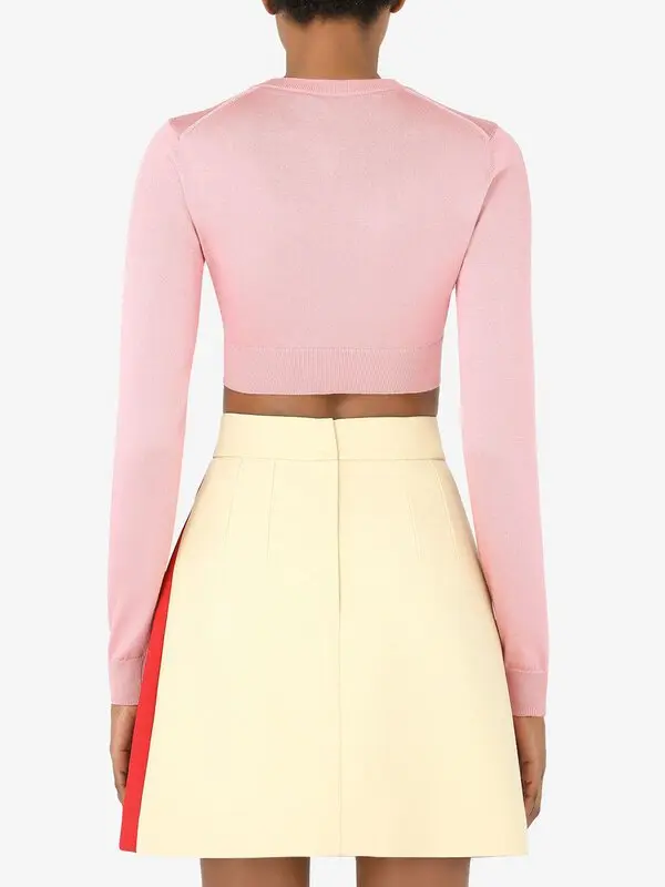 Dolce & Gabbana Button-up Cropped Silk Cardigan