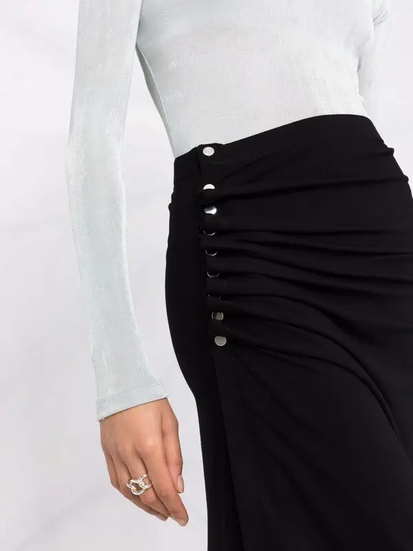 Rabanne Asymmetric Midi Skirt - Black