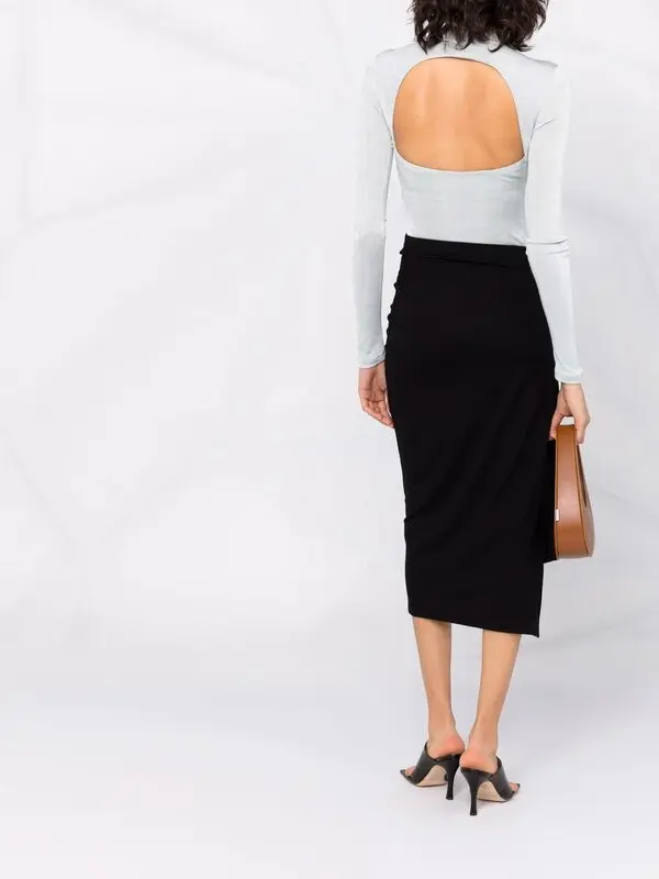Rabanne Asymmetric Midi Skirt - Black