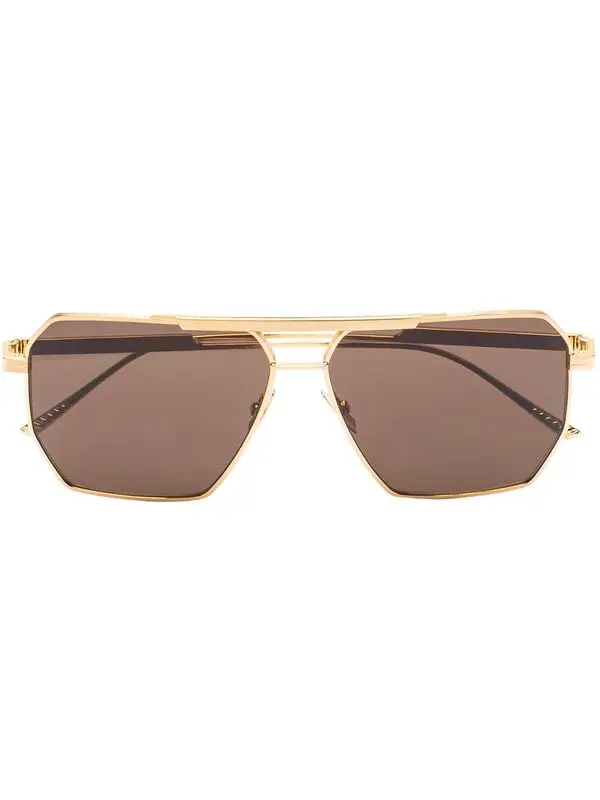 Bottega Veneta Double Bridge Pilot Frame Sunglasses Bottega Veneta Light Ribbon Double Bridge Unisex Aviators  main image 4