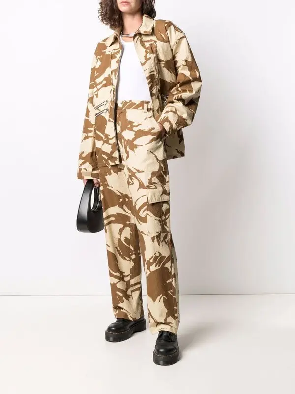 PARIA /FARZANEH Camouflage Print Cargo Trousers