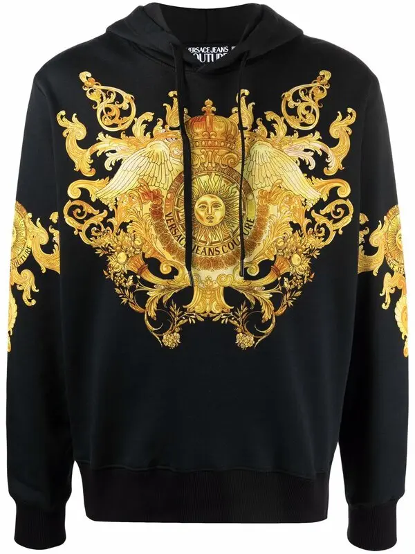 Versace Baroque-print Cotton Hoodie