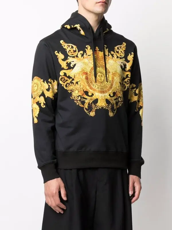 Versace Baroque-print Cotton Hoodie