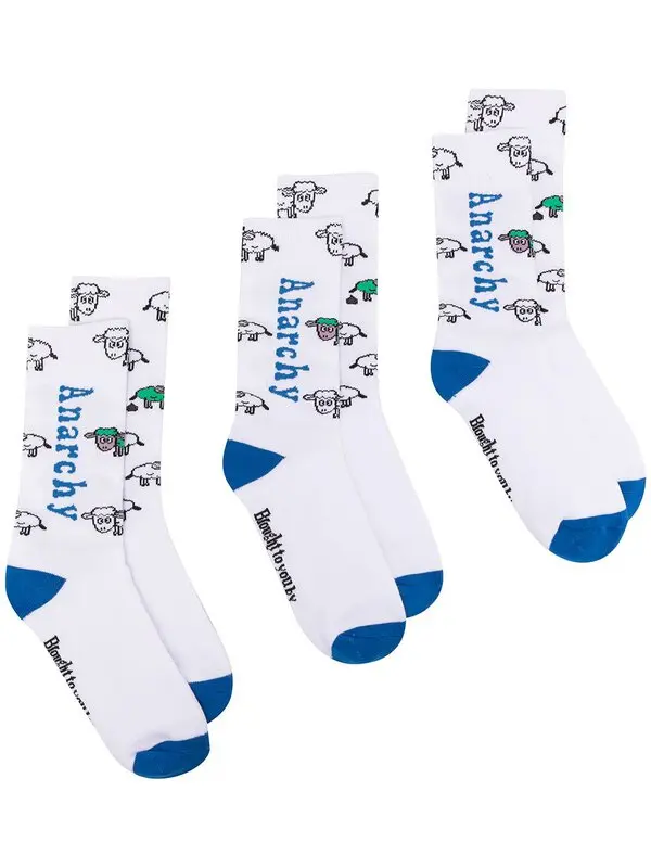 Natasha Zinko X Duoltd Three-pack Crew Socks - White