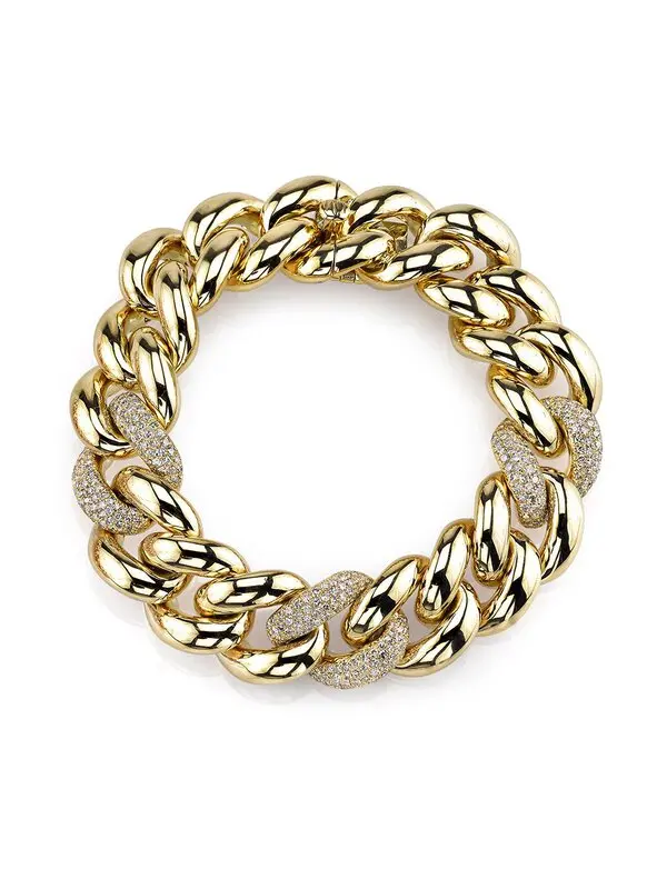 Shay 18kt Yellow Diamond Jumbo Link Bracelet - Gold