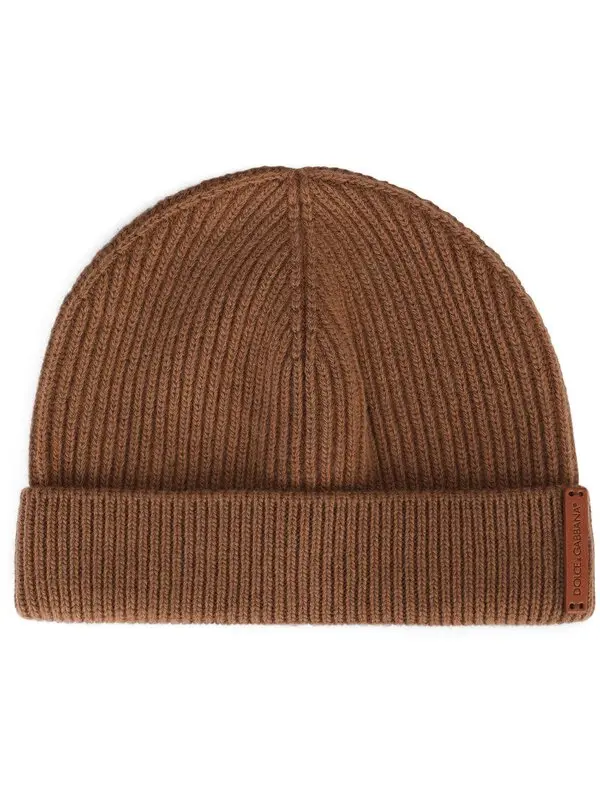 Dolce & Gabbana Fine-ribbed Beanie - Brown