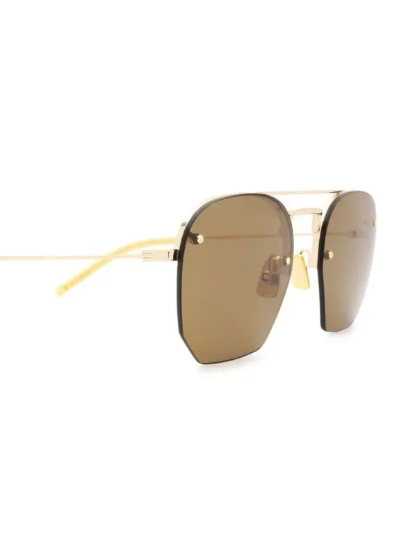 Saint Laurent Double-bridge Sunglasses - Brown