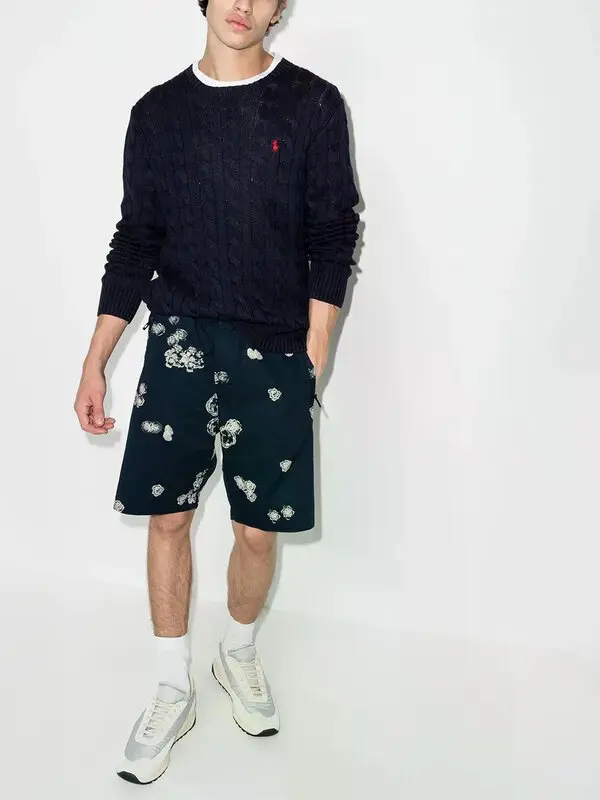 Polo Ralph Lauren Logo-embroidered Cable-knit Jumper - Black