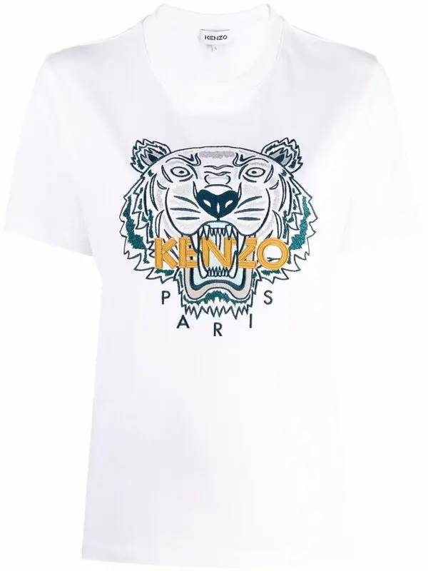 Kenzo Tiger-embroidered T-shirt - White
