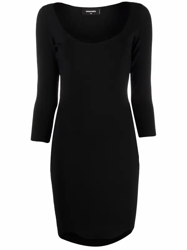 Dsquared2 Three Quarter-sleeved Fitted Dress