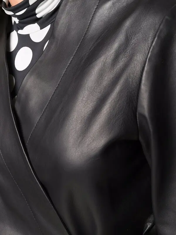 MAISON MARGIELA Wrap-style Leather Jacket - Black