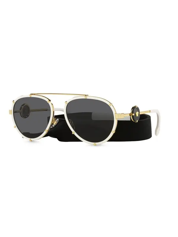 Versace Pilot-style Sunglasses - White