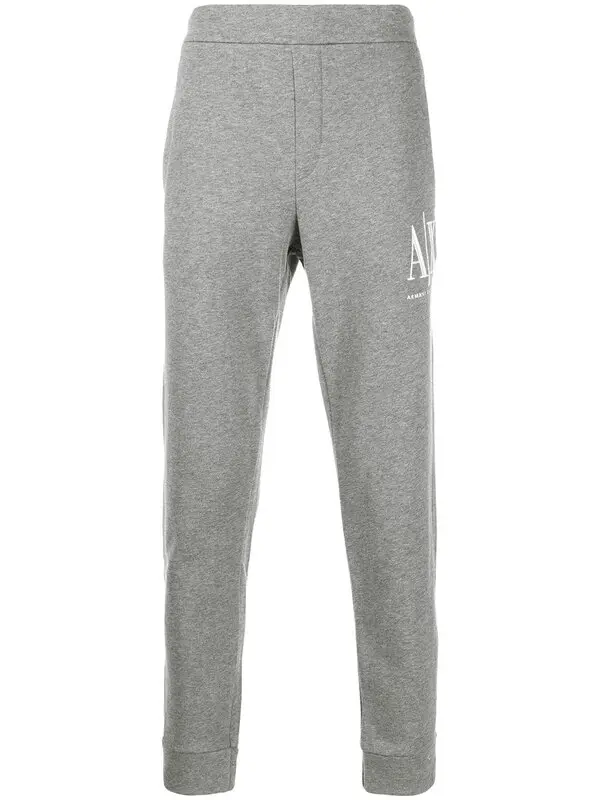 Armani Exchange Logo Embroidered Track Pants - Grey