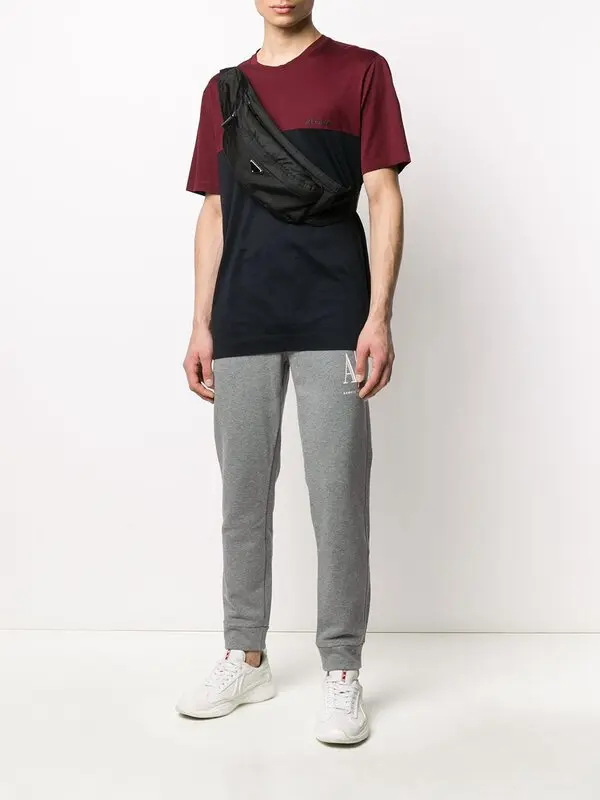 Armani Exchange Logo Embroidered Track Pants - Grey