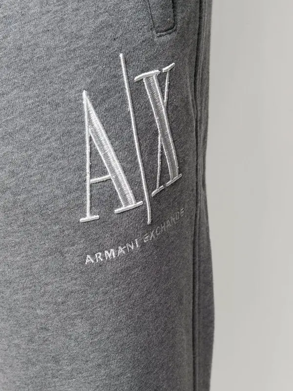 Armani Exchange Logo Embroidered Track Pants - Grey
