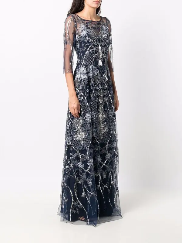 Marchesa Embroidered Tulle Gown