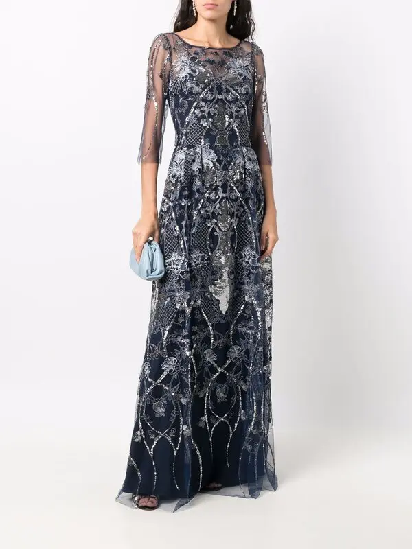 Marchesa Embroidered Tulle Gown