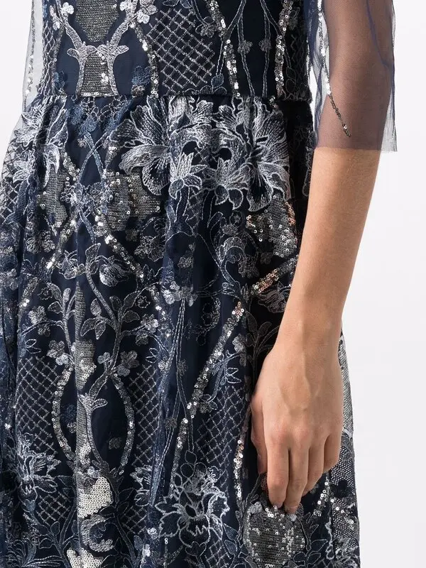 Marchesa Embroidered Tulle Gown