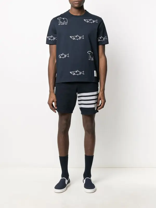 Thom Browne Embroidered Bear Fish T-shirt