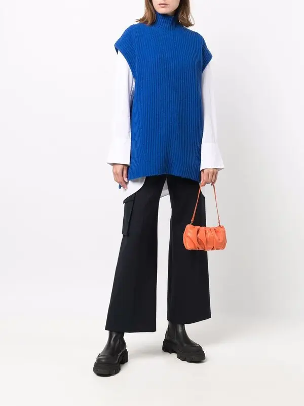 GANNI Rib-knit Oversized Vest