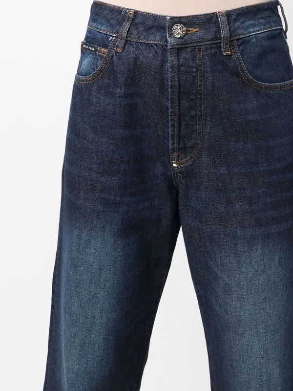 Philipp Plein Iconic Wide-leg Jeans - Blue