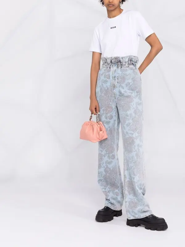 MSGM Logo Print Cotton T-shirt - White
