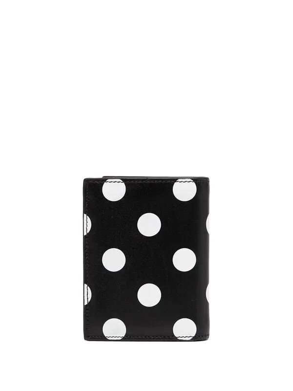Comme Des Garçons Polka Dot-print Leather Cardholder - Black