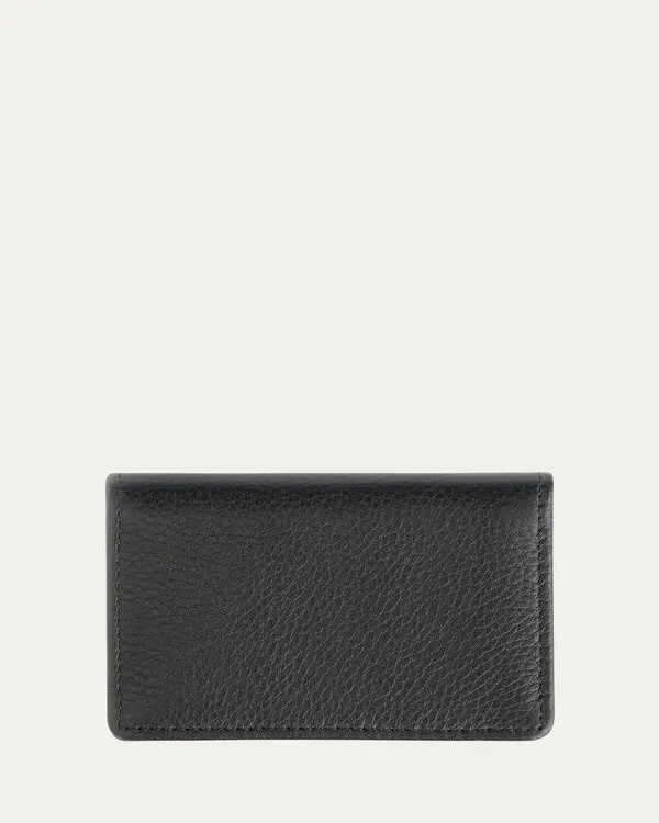 ROYCE NEW YORK Monogrammed Leather Card Holder Wallet, Personalized - Black